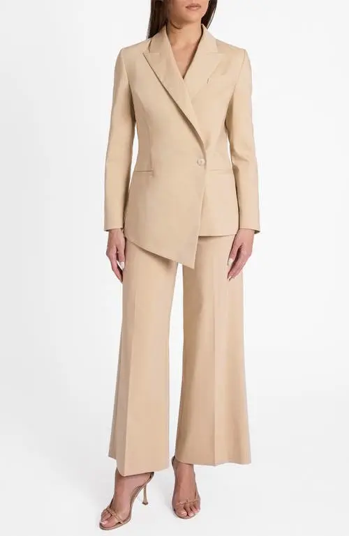 Santorelli Thea Cropped Wide Leg Pants In Stretch Cotton