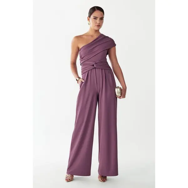 BWLDR Daisie Wide Leg Jumpsuit - Mauve Mist