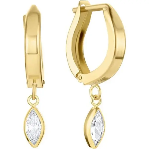 SET & STONES Ezra Marquise Drop Hoop Earrings - Gold