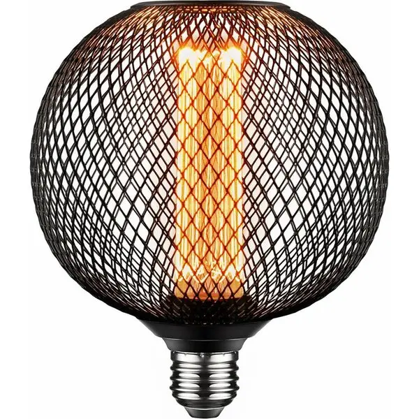 NEXT GLOW Led Decorative Light Bulb - Black Round