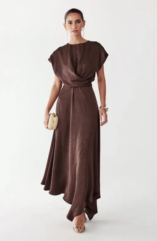 WILLA Veronica Fit And Flare Midi Dress - Chocolate