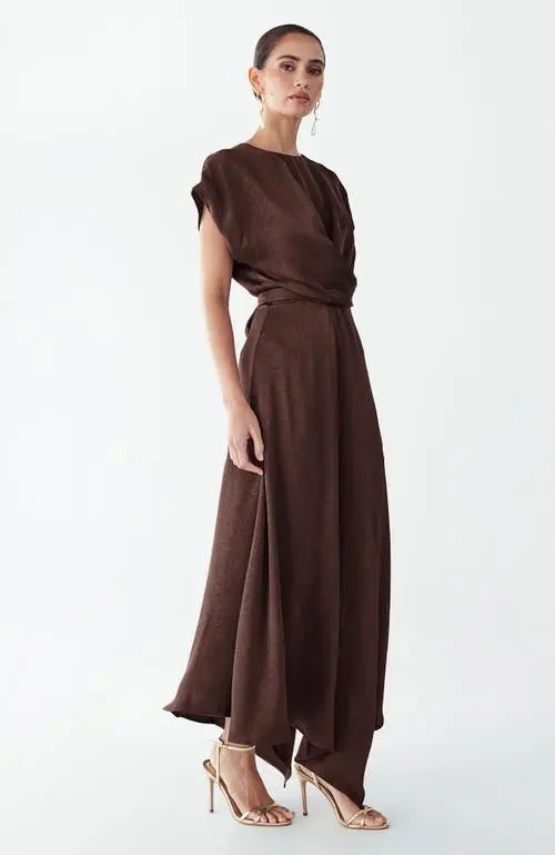 WILLA Veronica Fit And Flare Midi Dress - Chocolate