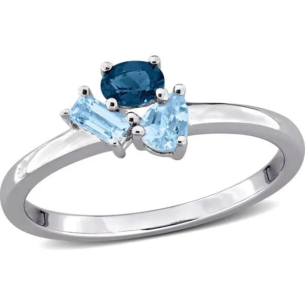 JULIANNA B. Sterling Silver Cluster Ring - Blue Topaz