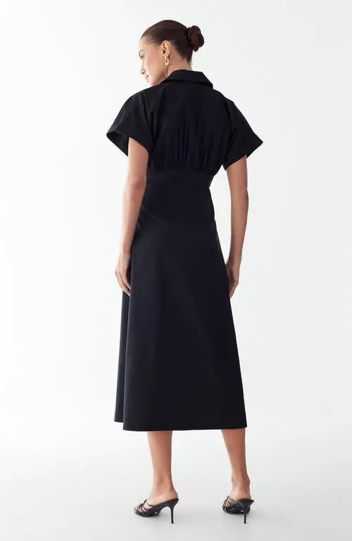 WILLA Elsie Midi Dress - Black