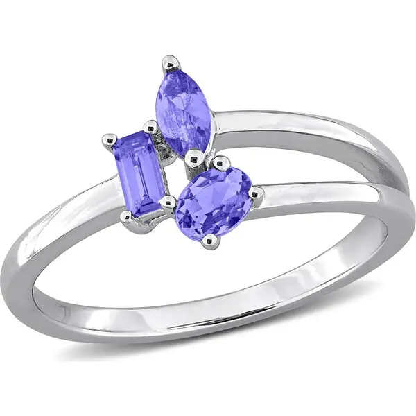JULIANNA B. Gemstone 3-stone Cluster Split-shank Ring - Tanzanite