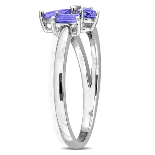 JULIANNA B. Gemstone 3-stone Cluster Split-shank Ring - Tanzanite