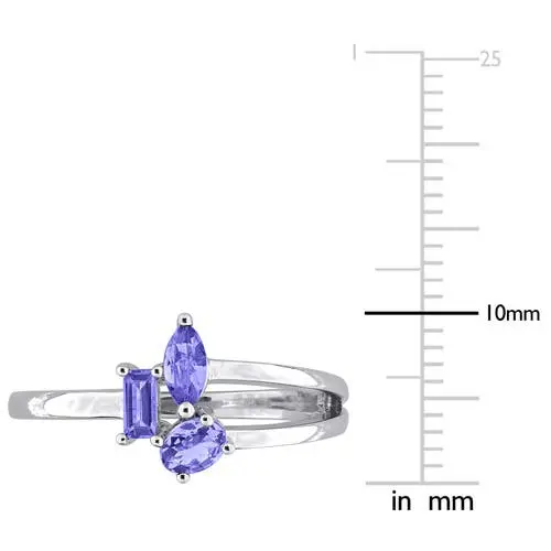 JULIANNA B. Gemstone 3-stone Cluster Split-shank Ring - Tanzanite
