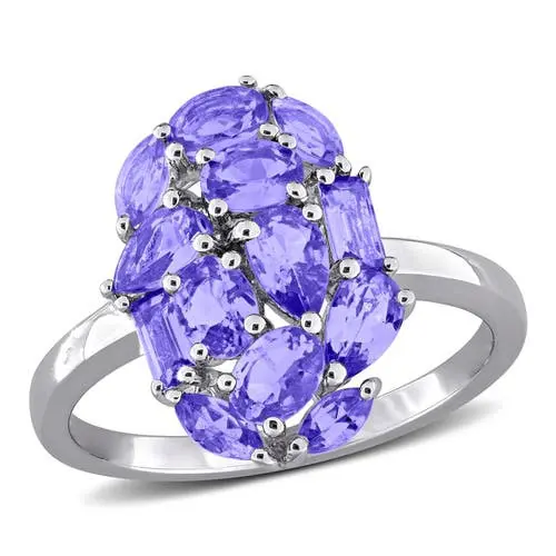 JULIANNA B. Sterling Silver Cluster Cocktail Ring - Tanzanite