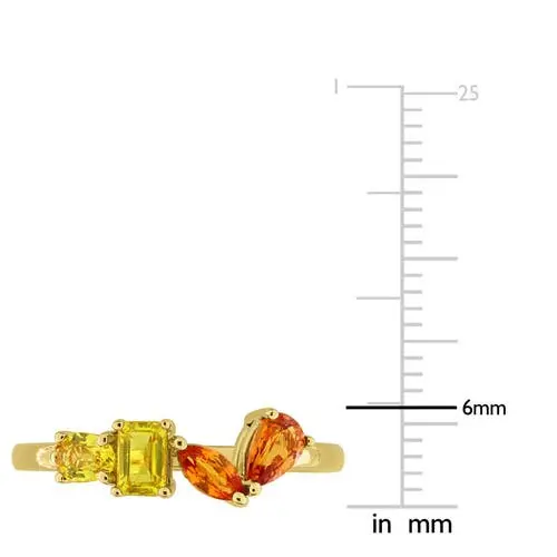JULIANNA B. Multi-stone Ring In Yellow-plated Sterling Silver