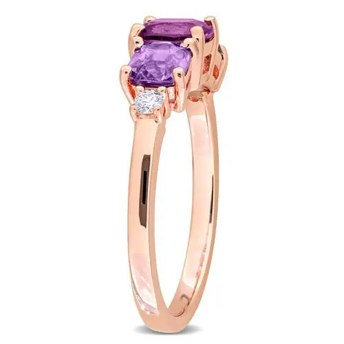 JULIANNA B. Lab-grown Diamond And Multicolor Ring In Rose-plated Sterling Silver