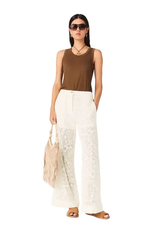 Maje Guipure Lace Wide-leg Trousers
