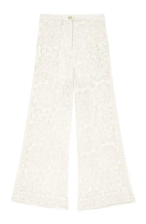 Maje Guipure Lace Wide-leg Trousers