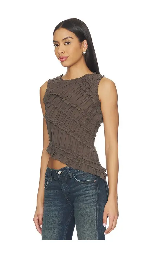 Free People Pink Sands Smocked Top - Chocolate