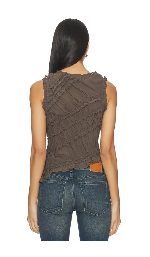 Free People Pink Sands Smocked Top - Chocolate