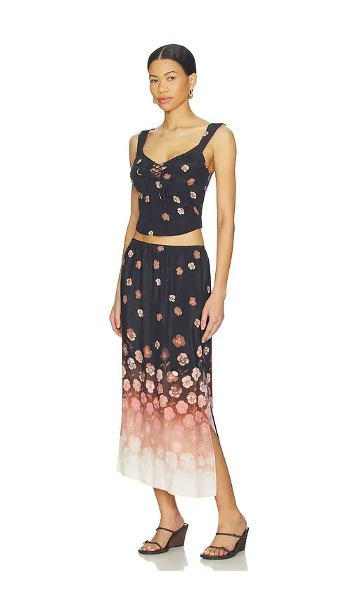 Free People Of The Season" Floral Print Satin Set