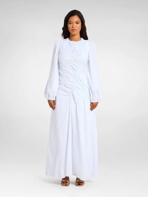 DASKA Nova Cotton Maxi Dress - Ivory