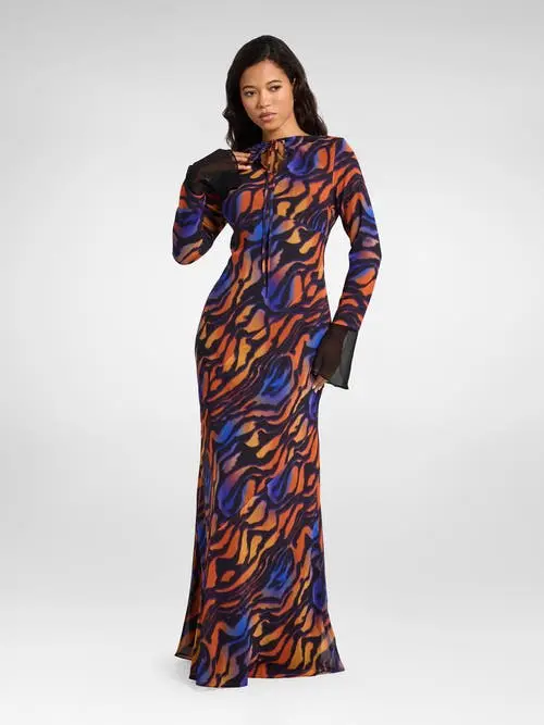 DASKA Auri Zebra-striped Maxi Dress