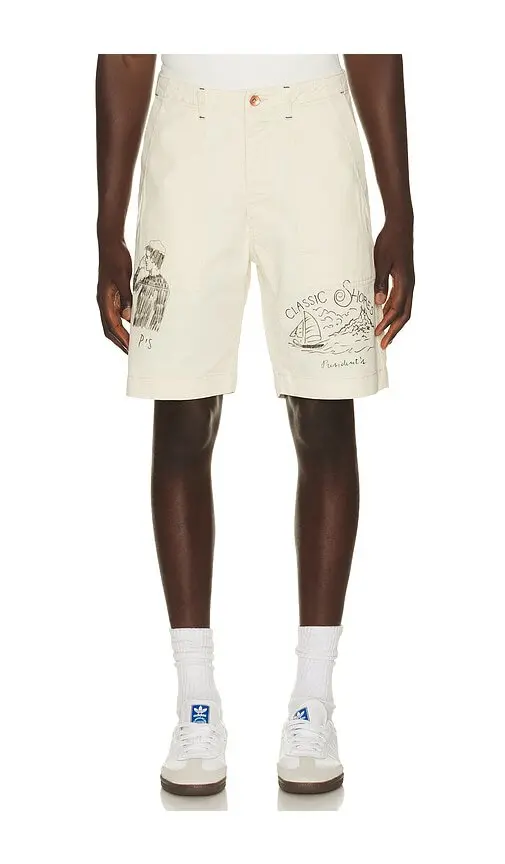 President's Bermuda Fatigue Shorts With Graphic Detail