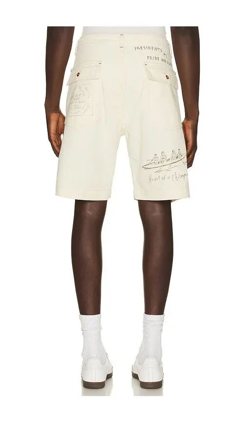 President's Bermuda Fatigue Shorts With Graphic Detail