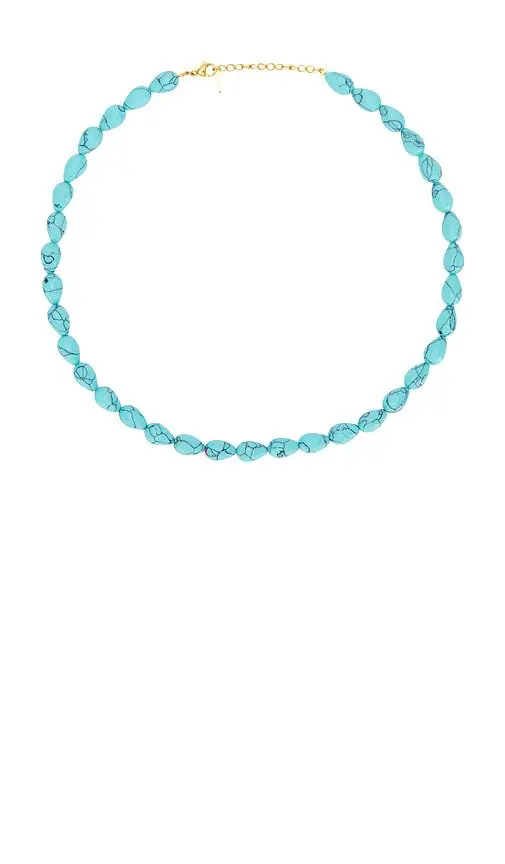 CASA CLARA Aquarius Beaded Necklace In Teal - Turquoise