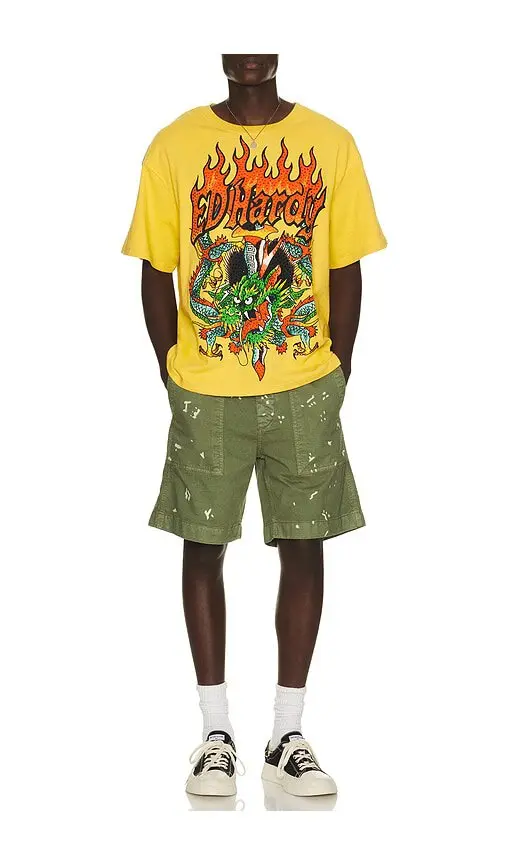 Ed Hardy Dragons Boxy Rhinestone Tee