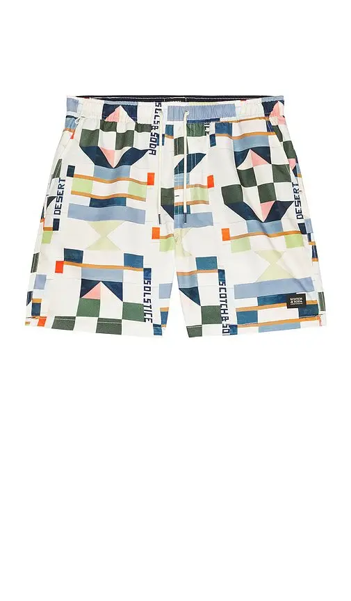 Scotch & Soda Printed Mid Length Swim Shorts