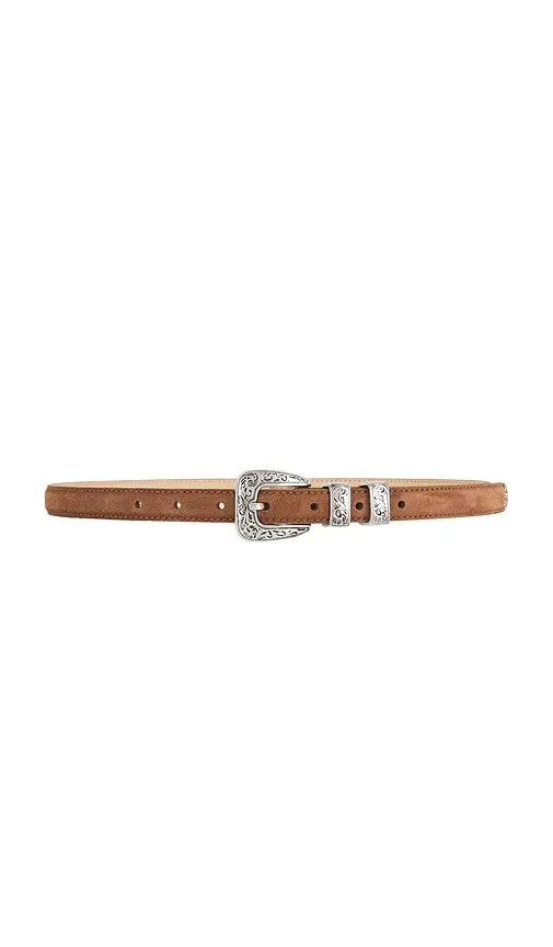 B-low The Belt Gunnar Suede Belt - Cognac & Silver