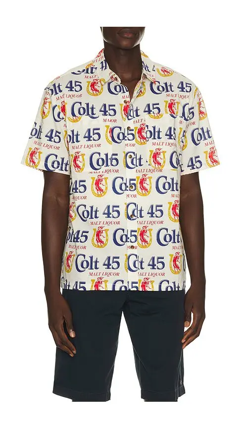 Brixton X Colt 45 Short Sleeve Shirt In White