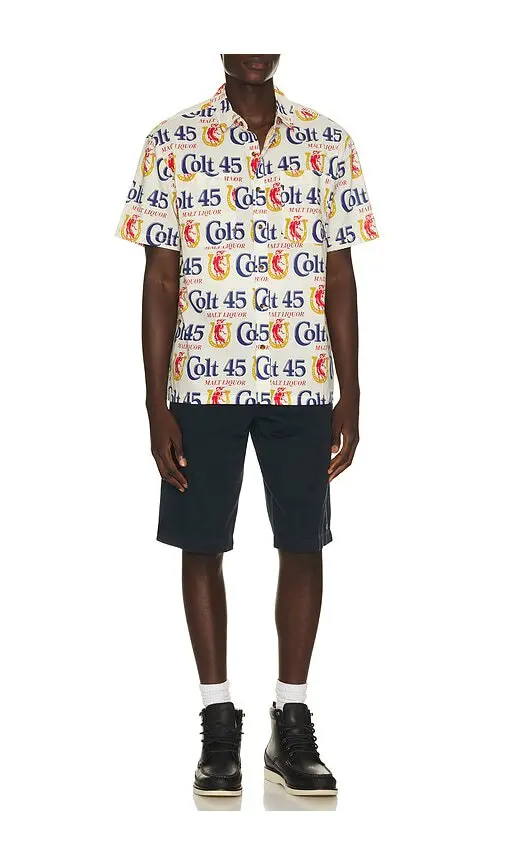 Brixton X Colt 45 Short Sleeve Shirt In White