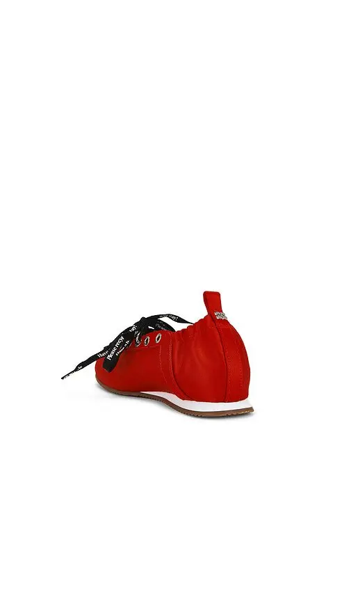 GANNI Lace Up Ballerina Sneaker - Goji Berry