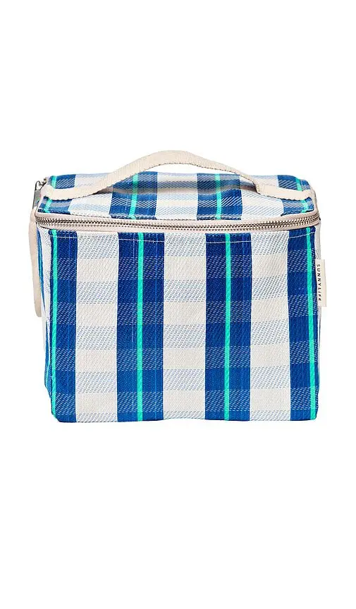 SUNNYLIFE Recycled Nylon Lunch Cooler Bag In Blue - La Mer Blue Neon