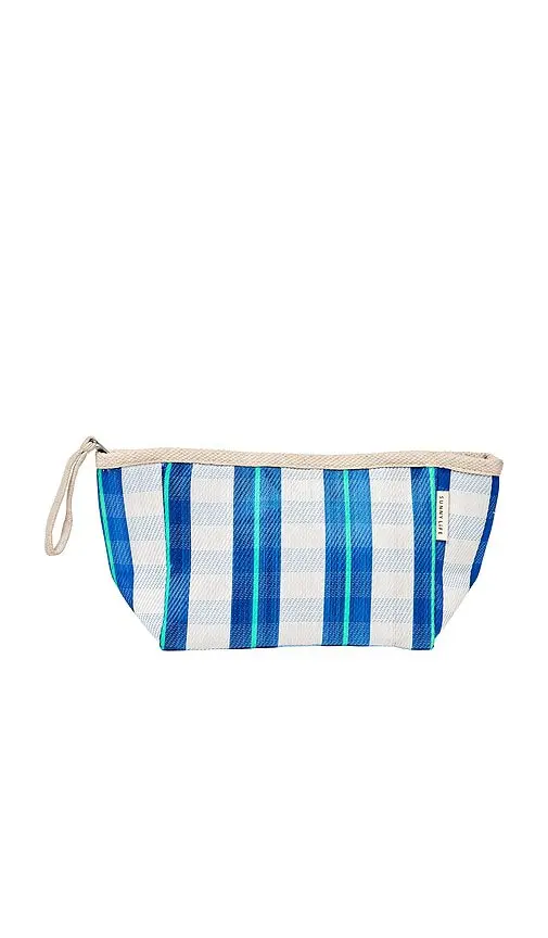 SUNNYLIFE Recycled Nylon Pouch In Blue - La Mer Blue Neon