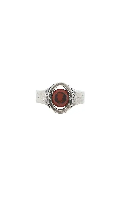 TWO JEYS Icon Link Ruby Ring - Silver