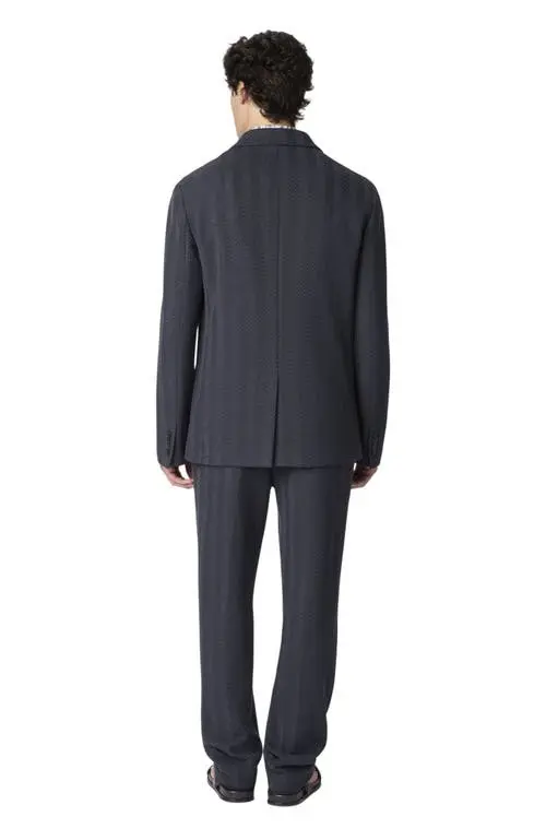Missoni Single-breasted Blazer In Cotton And Viscose With Tone-on-tone Zigzag Pattern