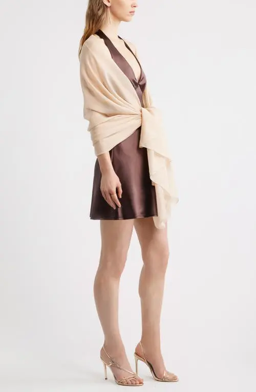Nordstrom Silk Chiffon Wrap - Champagne
