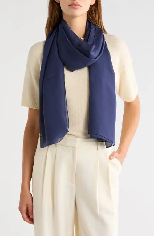 Nordstrom Silk Scarf - Navy Evening