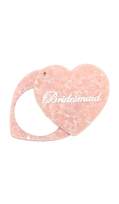 SOLAR ECLIPSE Hand-painted Bridesmaid Compact Mirror - Pink