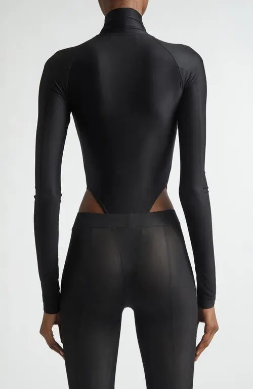 LAQUAN SMITH High Cut Zip-up Bodysuit