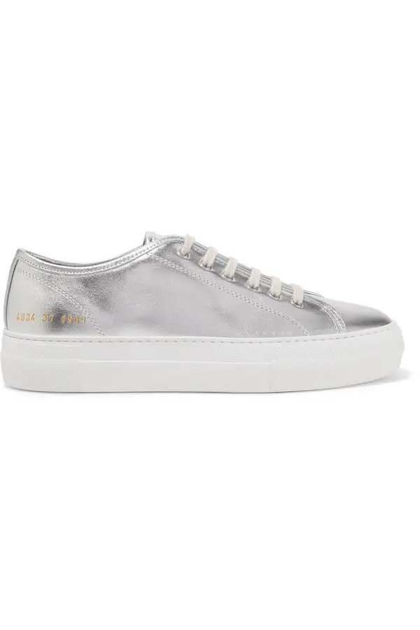 COMMON PROJECTS Tournament Metallic Leather Sneakers