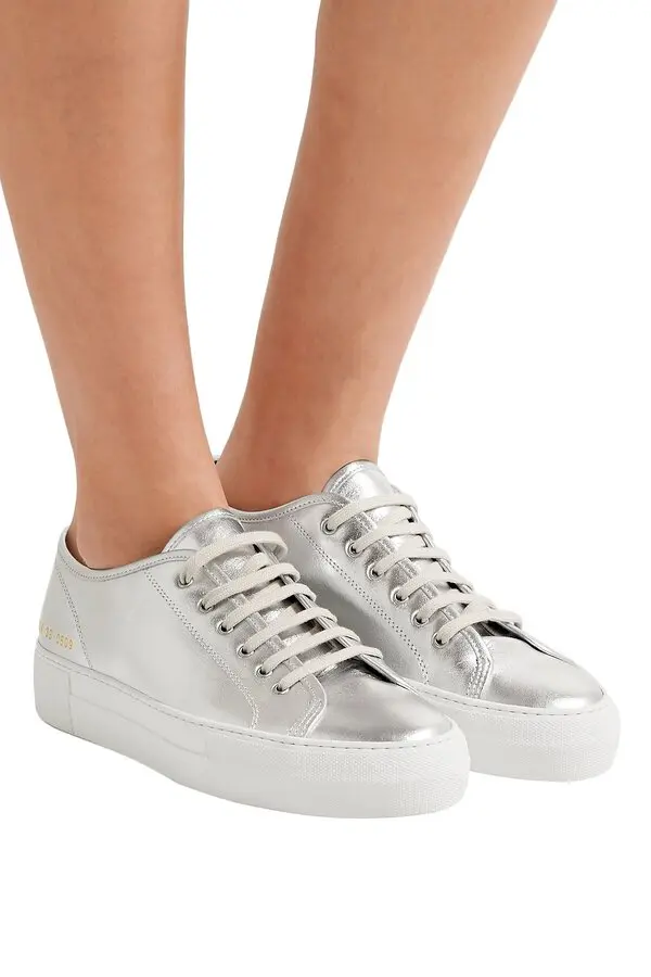 COMMON PROJECTS Tournament Metallic Leather Sneakers