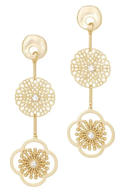 Ramy Brook Selina Cubic Zirconia & Czech Glass Drop Earrings - Gold
