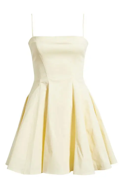 House Of Cb Dolly Stretch Cotton Fit & Flare Cocktail Dress - Lemon