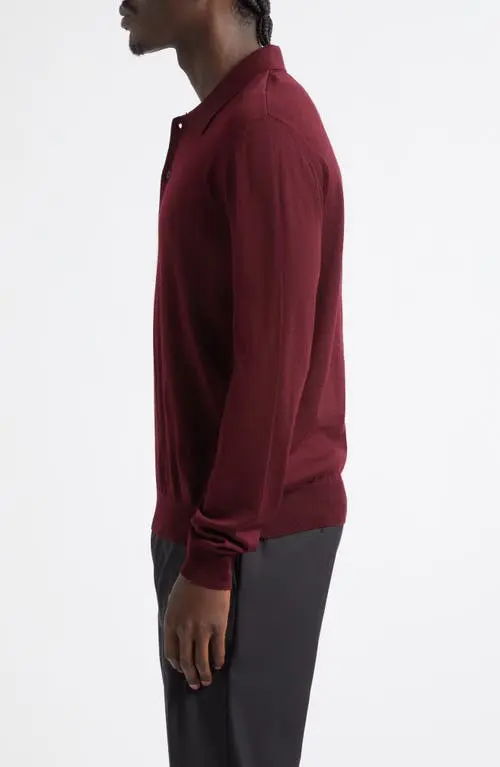 Valentino Garavani Vlogo Virgin Wool Polo Sweater - Wine