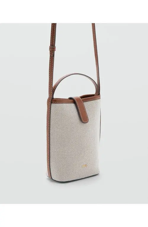 Mango Canvas Phone Crossbody Bag