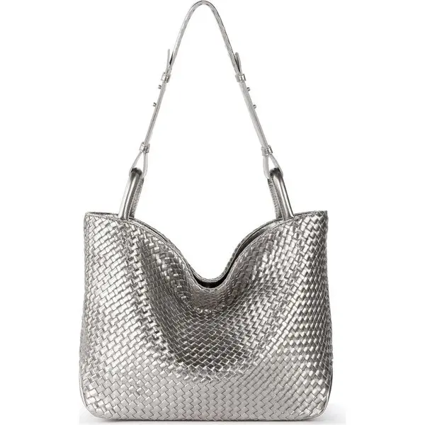 THE SAK Los Feliz Medium Woven Leather Tote Bag - Pyrite Woven