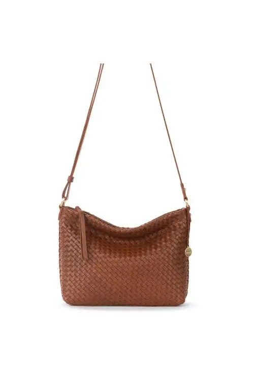 THE SAK Melrose Crossbody Woven Leather Bag - Cognac Woven