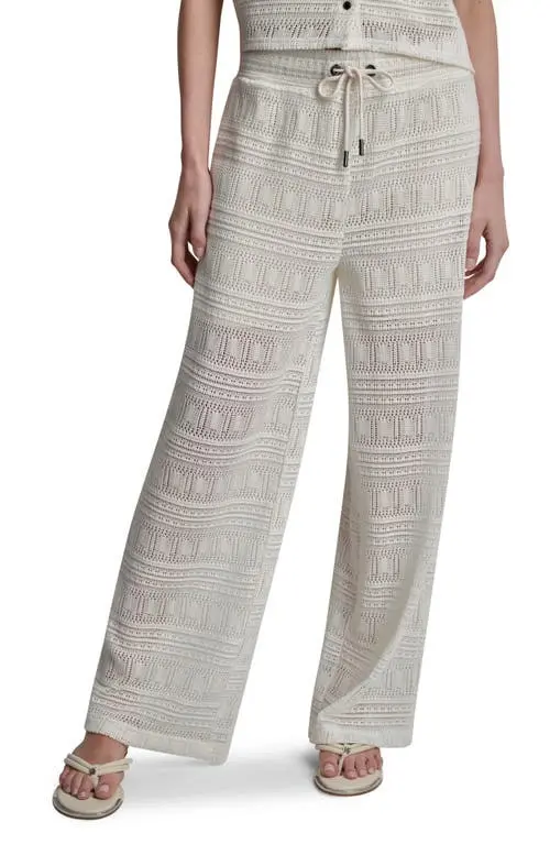 Dkny Open Stitch Drawstring Wide Leg Pants