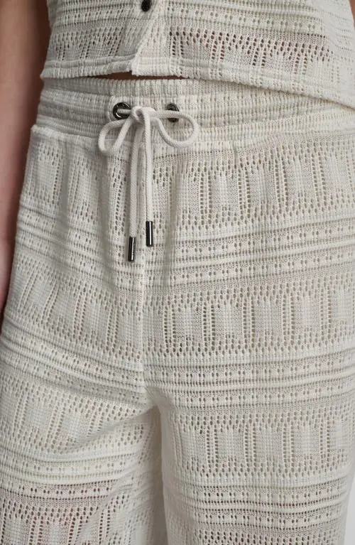 Dkny Open Stitch Drawstring Wide Leg Pants