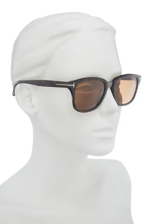 TOM FORD Square Tortoiseshell Sunglasses - Dark Havana/brown