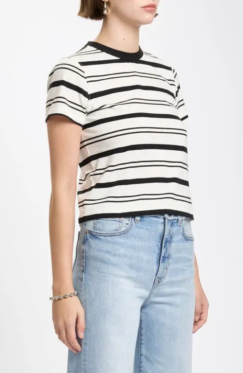 DAZE Zuma Striped Crewneck T-shirt - Onyx Stripe
